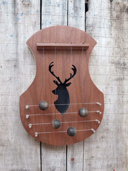 Door Harp - Walnut with Deer - Craggy Mountain Music
